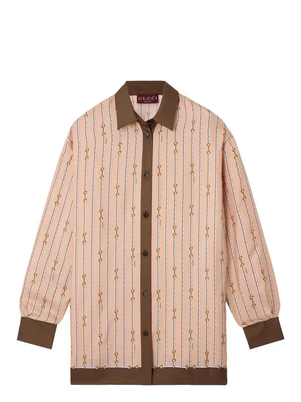 Gucci Striped Silk-twill Shirt - Pink