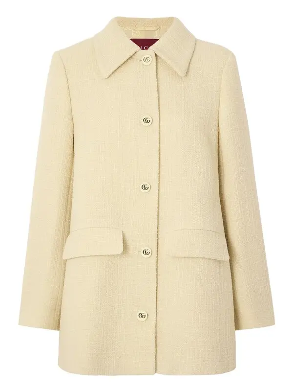 Gucci Wool-blend Tweed Jacket - Cream