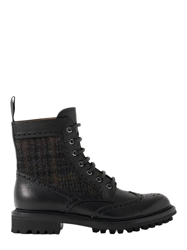 Church's Jacquard-paneled Leather Ankle Boots - Black