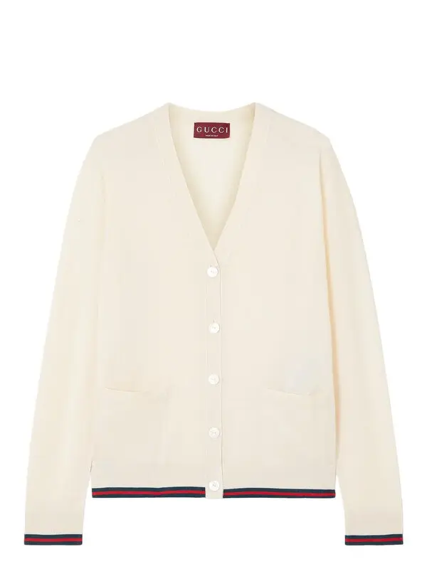 Gucci Cashmere And Silk-blend Cardigan - White