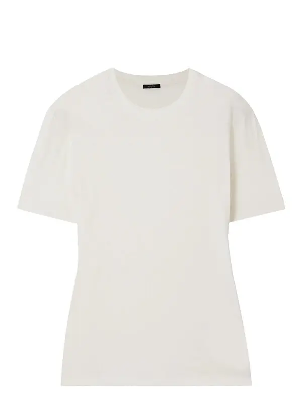 JOSEPH Cotton And Silk-blend Jersey T-shirt - White