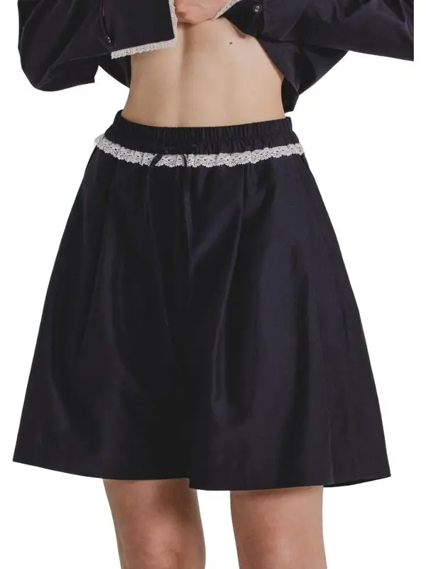 ALAS Silk-cotton Pleated Shorts - Black