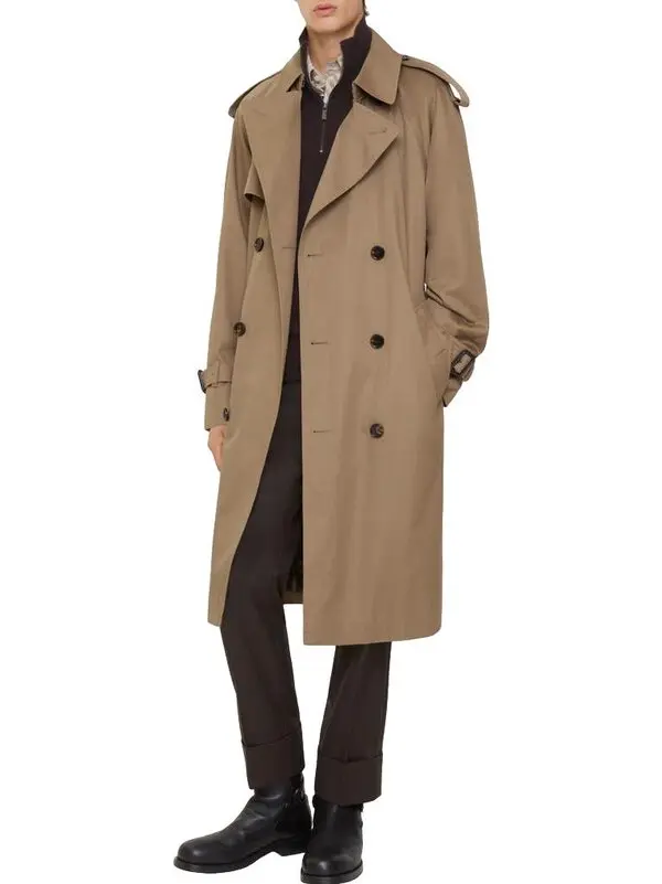 Burberry Long Gabardine Chestwood Trench Coat - Clay Brown
