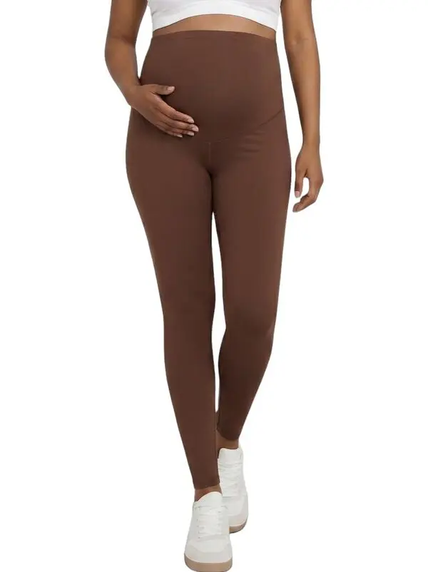 Motherhood Maternity Active Over The Belly Maternity Leggings - Potting Soil
