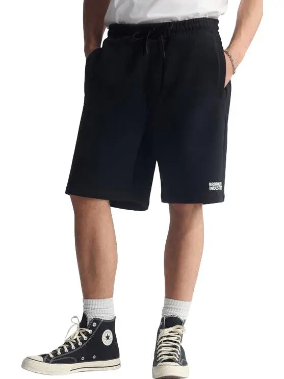 Brooklyn Industries Regular Fit Cotton Sweat Shorts - Black