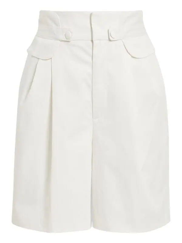 Red Valentino Pleated Cotton-blend Twill Shorts - White