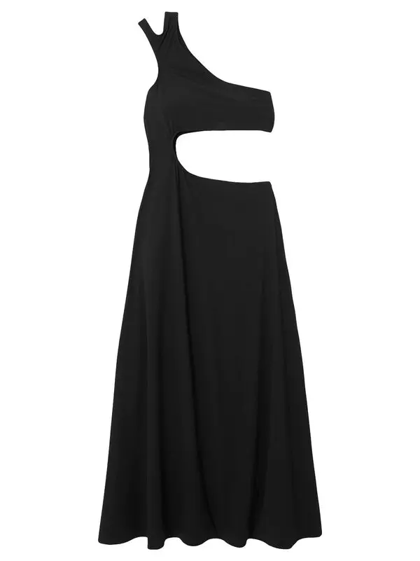 Dodo Bar Or Sherly One-shoulder Cutout Midi Dress - Black