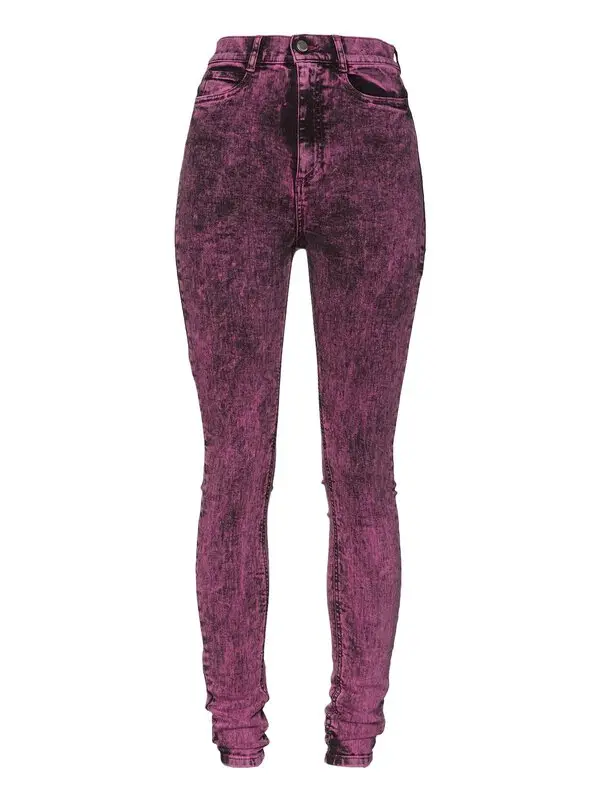 Red Valentino Acid Wash High-rise Skinny Jeans - Magenta