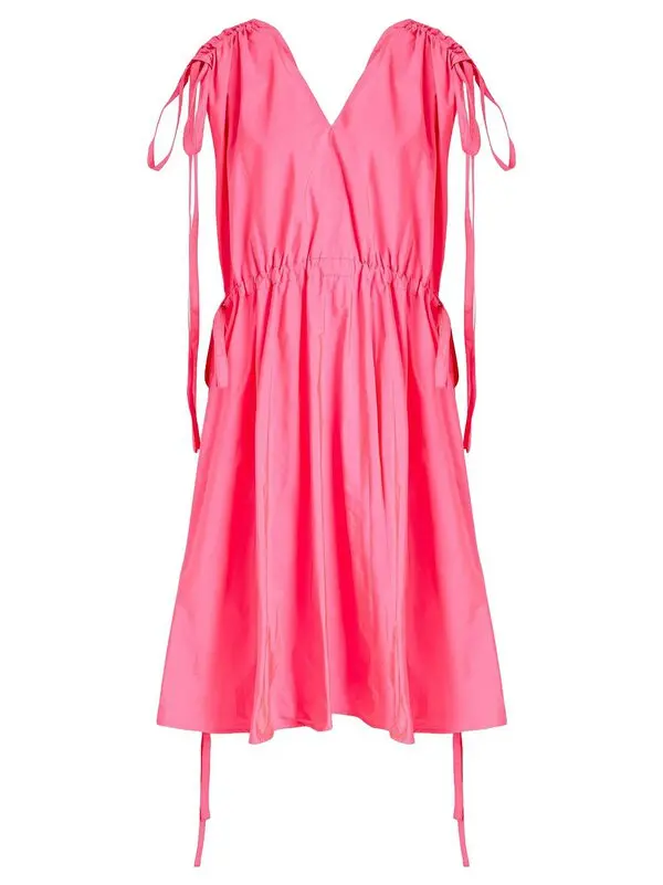 Red Valentino Taffeta Midi Dress - Bright Pink
