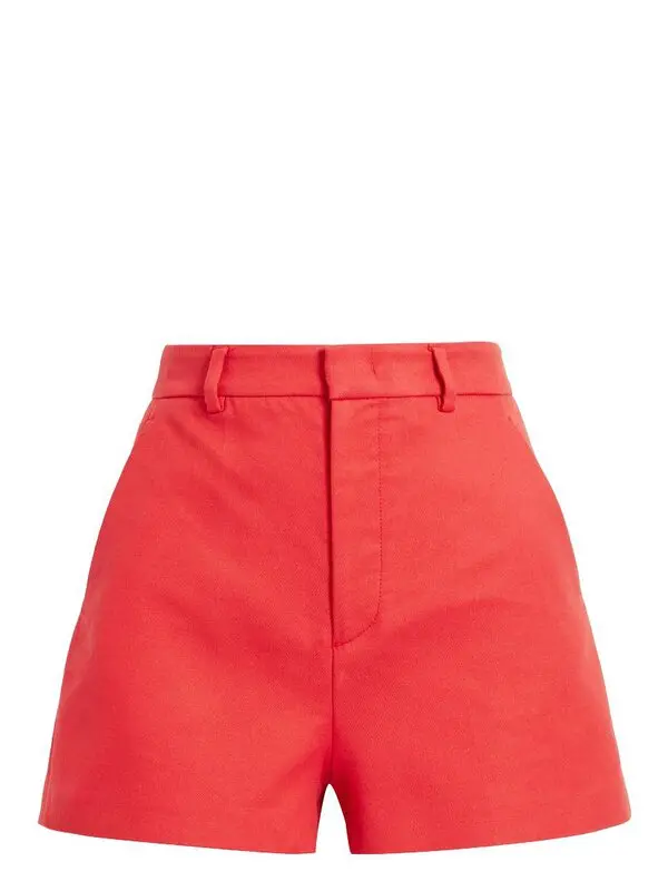 Red Valentino Cotton-blend Twill Shorts - Red