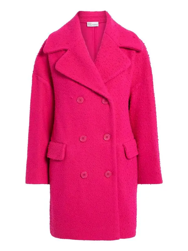 Red Valentino Double-breasted Bouclé Wool Coat - Fuchsia