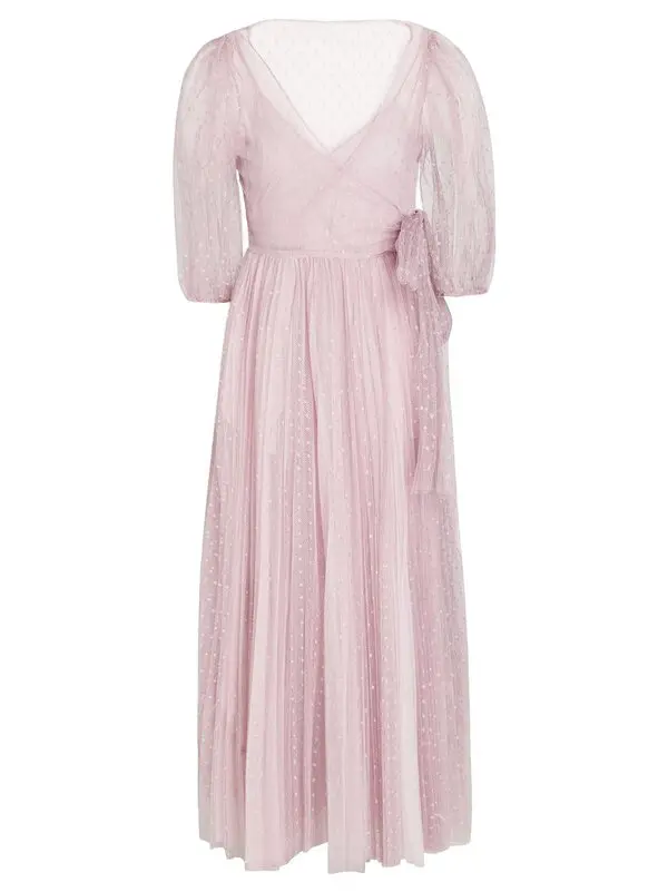 Red Valentino Point D'esprit Midi Wrap Dress - Lavender