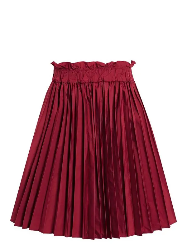 Red Valentino Pleated Taffeta Mini Skirt - Red