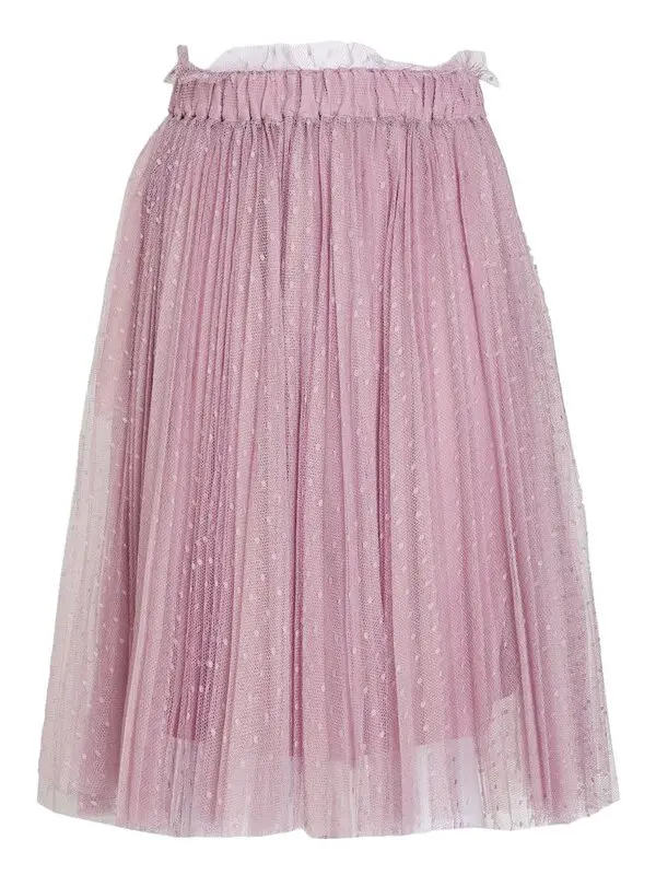 Red Valentino Pleated Point D'esprit Midi Skirt - Lilac