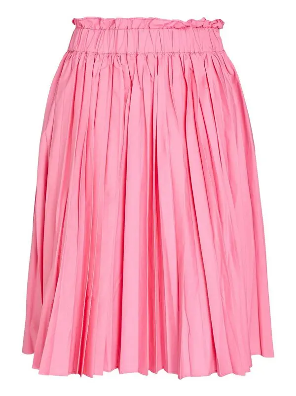 Red Valentino Pleated Cotton-blend Skirt - Bubblegum