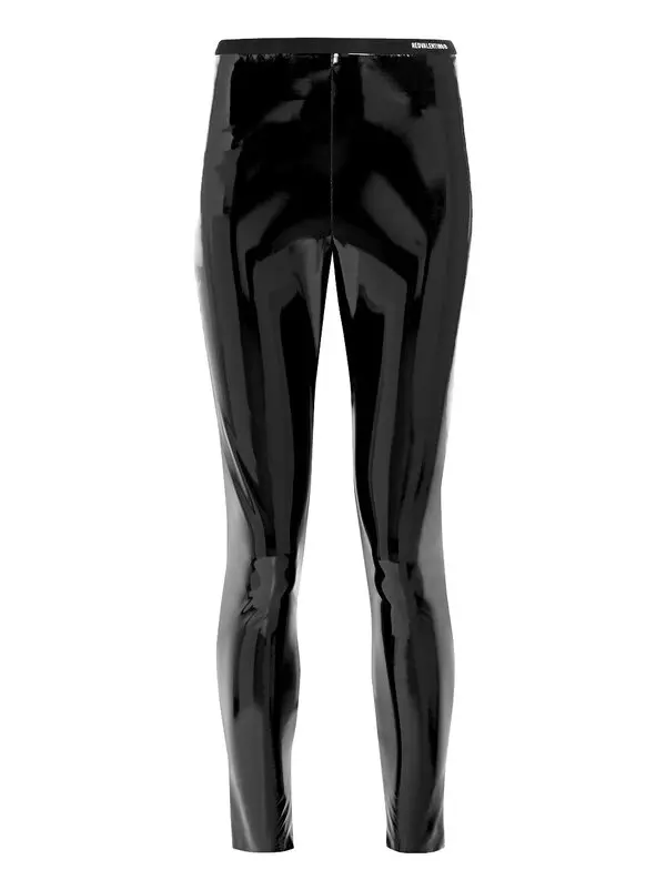 Red Valentino Cropped Vinyl Leggings - Black