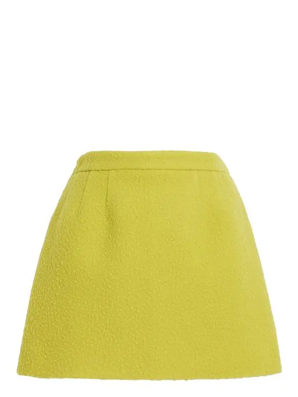 Red Valentino Wool-bouclé Mini Skirt - Chartreuse