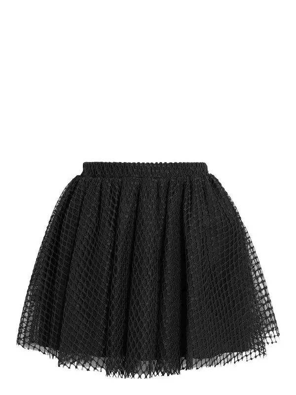 Red Valentino Gathered Lace Mini Skirt - Black