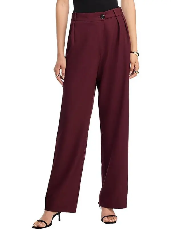 Aqua Asymmetrical Suit Pant - Mahogany