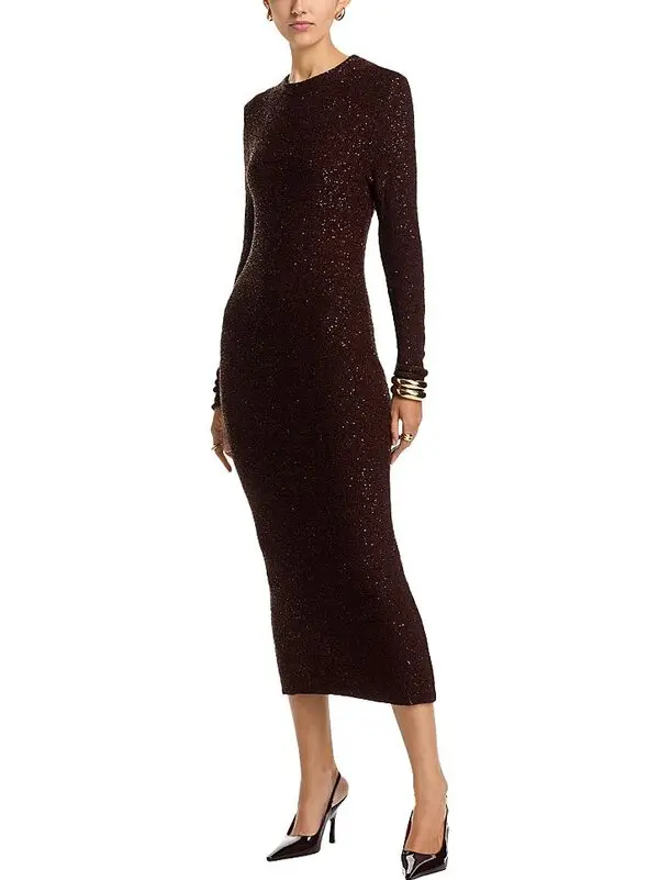 Fabiana Filippi Sequin Knit Midi Dress - Ebano