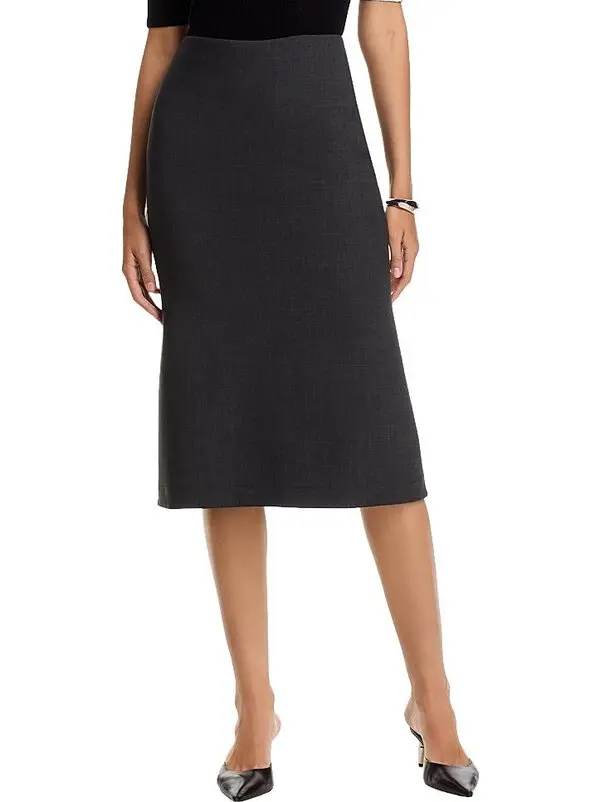 Fabiana Filippi Bi Stretch Scuba Wool Blend Pencil Skirt - Ardesia