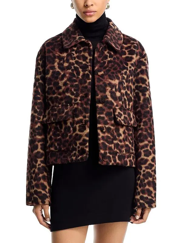 Aqua Printed Jacket - Leopard