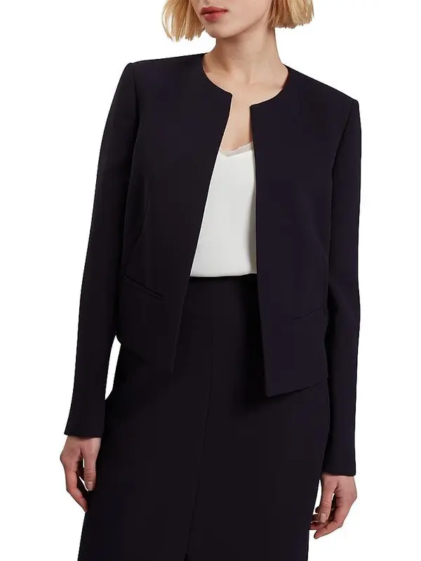 Ted Baker London Cropped Tailored Jacket - Navy
