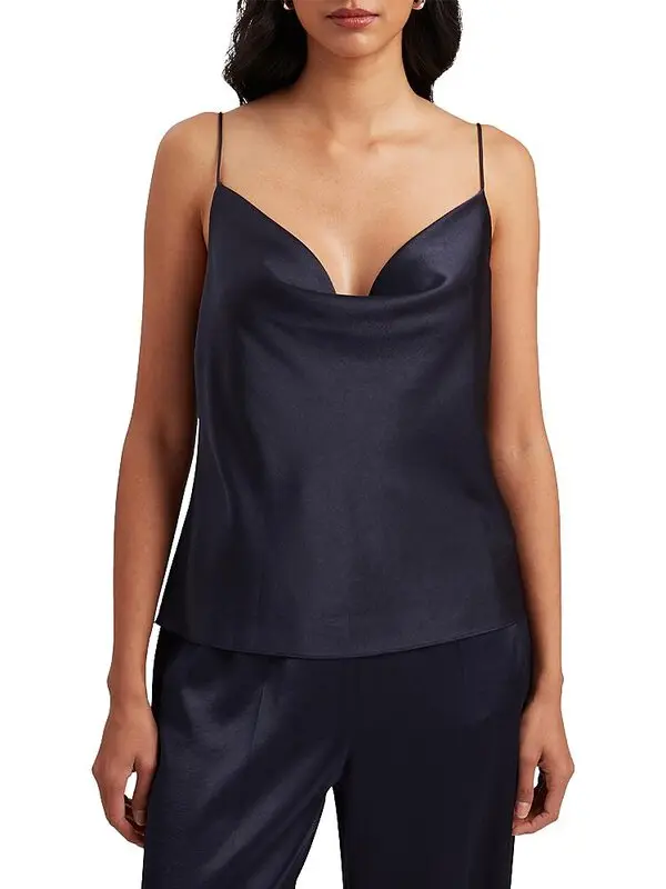 Ted Baker London Kiti Satin Cowl Neck Top - Navy