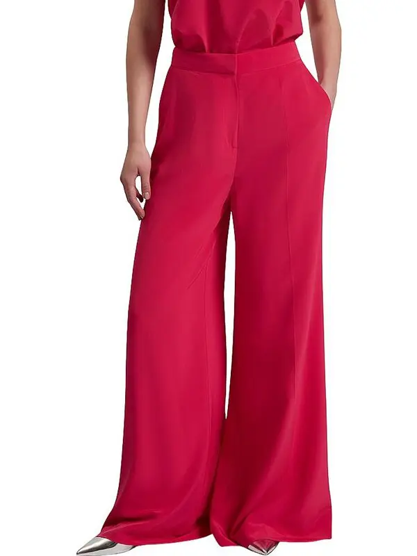 Ted Baker London Carloet Silk Wide Leg Pants - Fuchsia