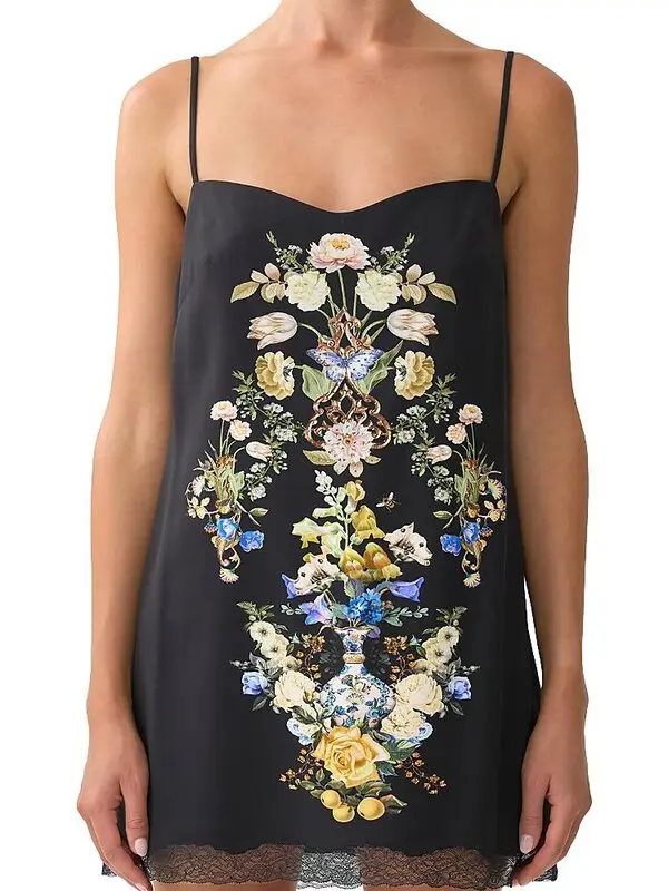 Camilla Floral Print Slip Dress - Ottoman Elegance