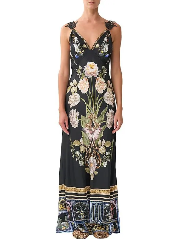 Camilla Silk Bias Cut Floral Print Dress - Ottoman Elegance