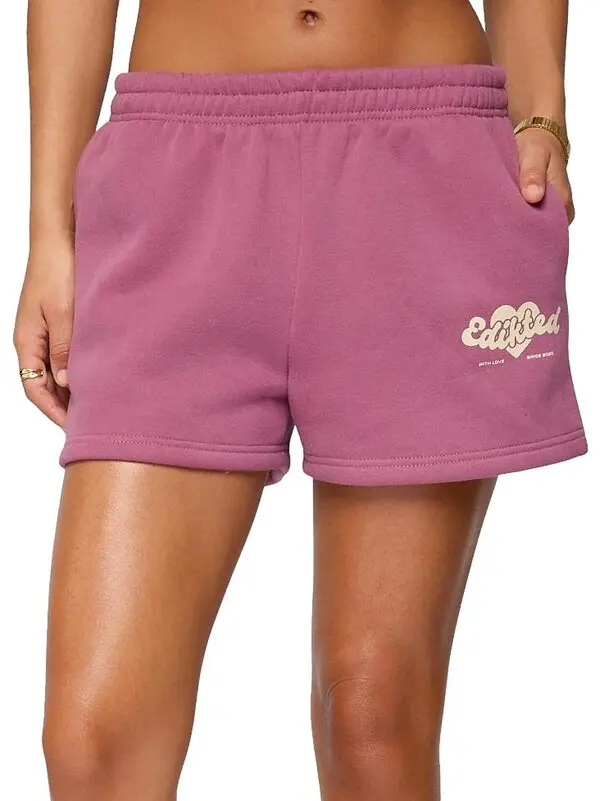 EDIKTED Sweat Shorts - Mauve