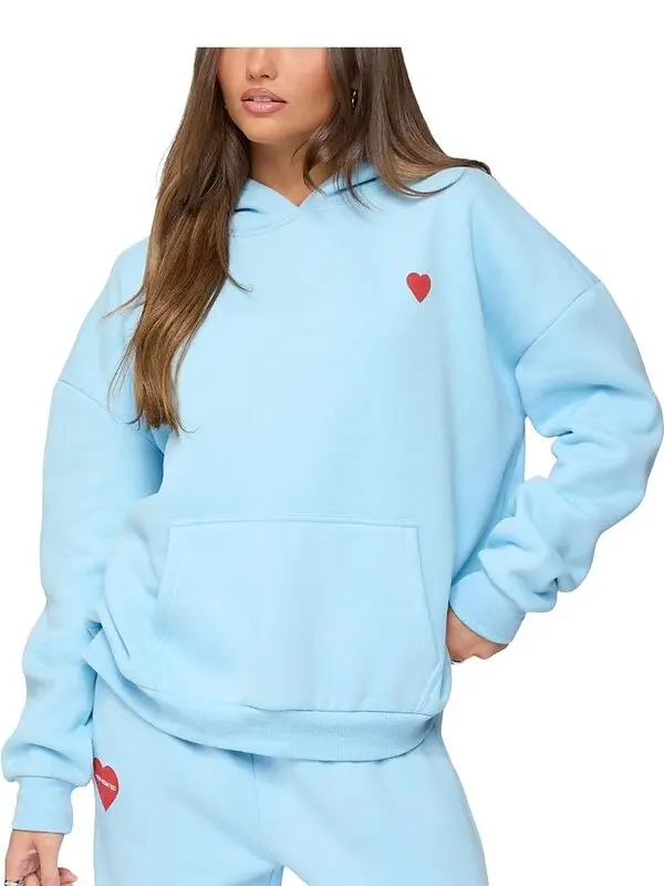 EDIKTED Hooded Sweatshirt - Light Blue