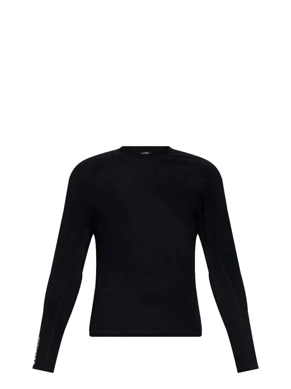 Balmain Long Sleeve T-shirt With Geometric Pattern - Black