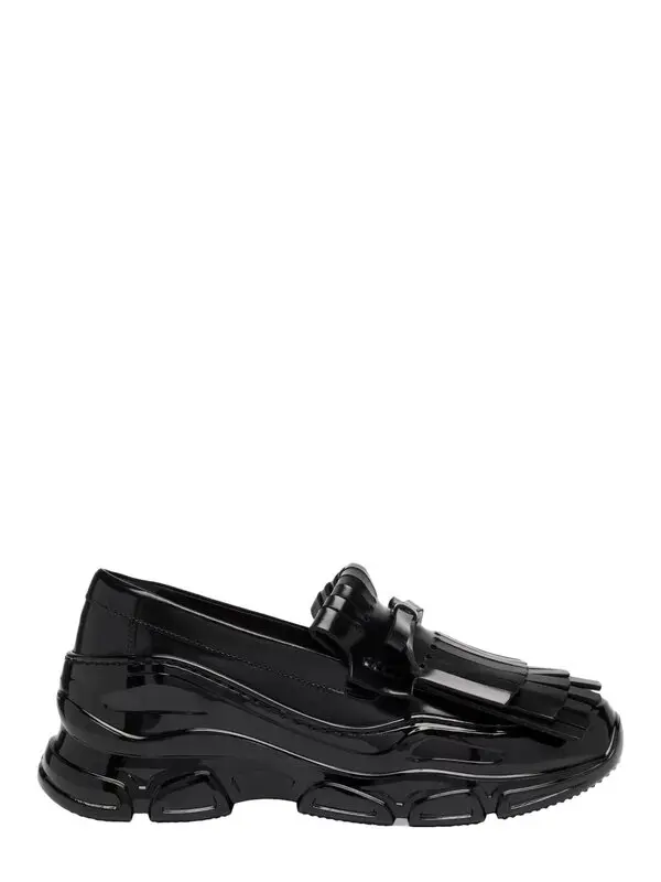 Simone Rocha Tracker Fringe Patent-leather Loafers - Black