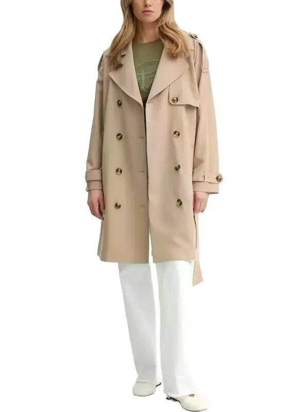 BRUUNS BAZAAR Double-breasted Belted Trench Coat - Neutrals
