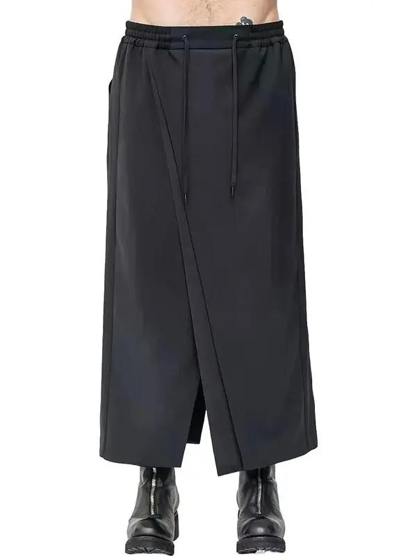 DEVOA Wrap-front Drawstring Trousers - Black