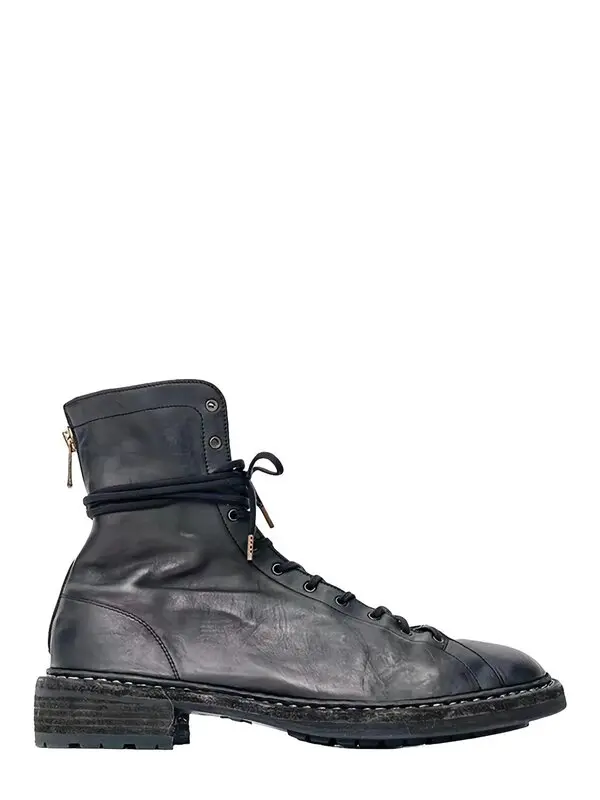 Guidi Lace-up Leather Boots - Black