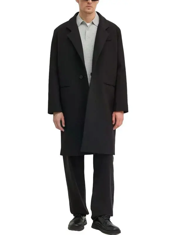 WON HUNDRED Single-breasted Pocket Coat - Black