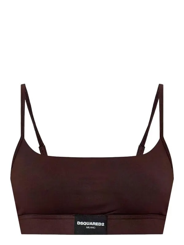 Dsquared2 Logo-patch Bralette - Brown