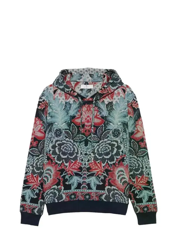 Etro Floral-print Hoodie - Blue