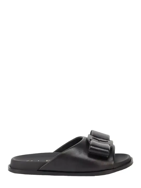 FERRAGAMO Vara Bow Flat Sandals - Black
