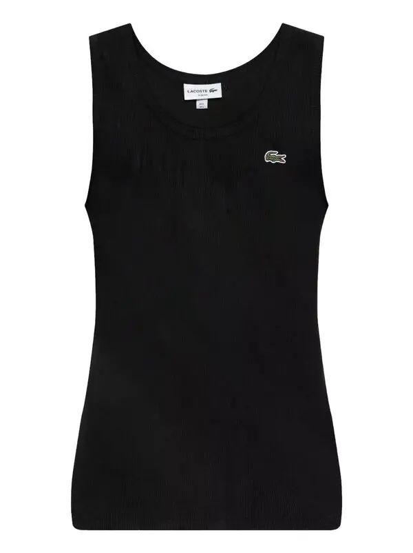Lacoste Ribbed Knit Tank Top - Black
