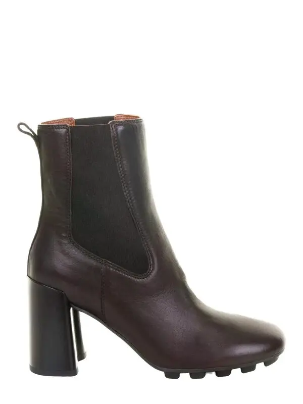 Hogan 90mm Block-heel Leather Boots - Brown