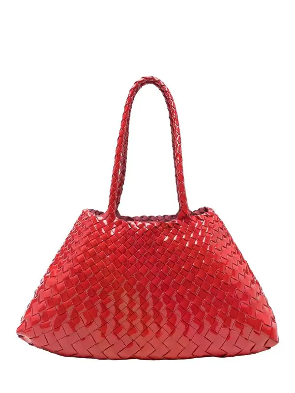 Dragon Diffusion Santa Croce Woven-leather Tote - Red