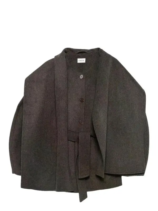 P.a.r.o.s.h Belted Buttoned Wool Coat - Brown