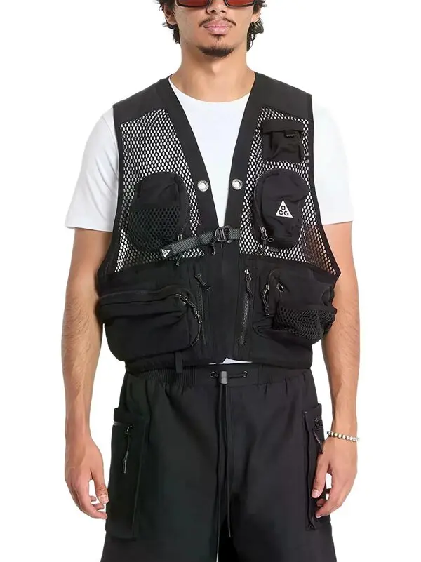 Nike Buttles Mesh-paneled Multi-pocket Vest - Black