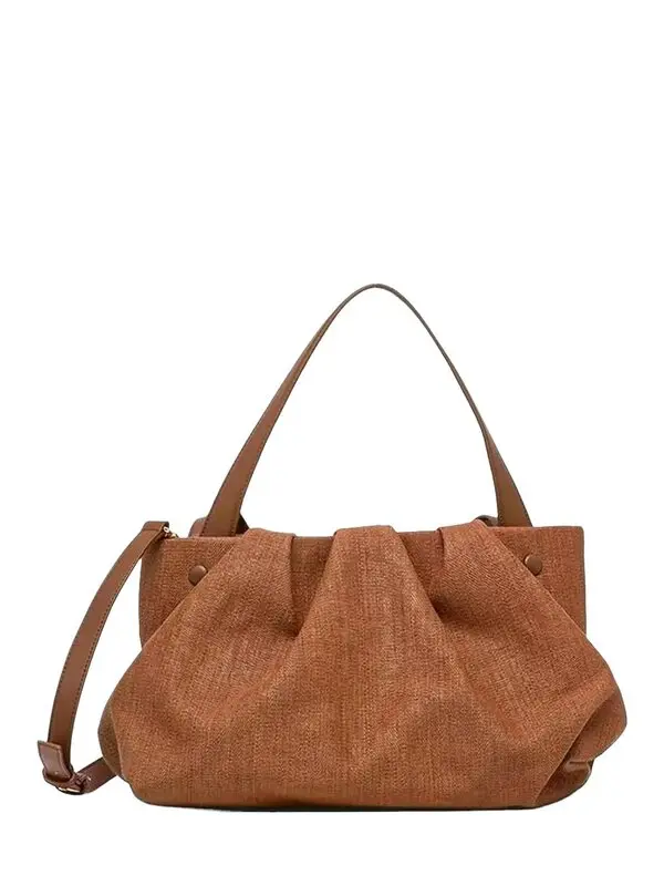 THEMOIRE Pleated Tote Bag - Brown