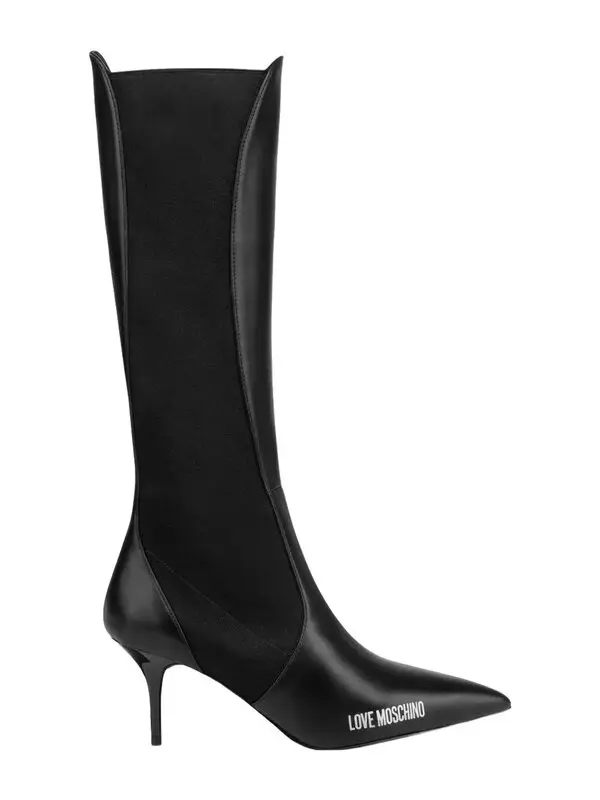 Moschino Leather Knee-high Boots - Black
