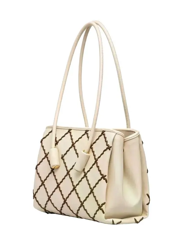 THEMOIRE Diamond-pattern Tote Bag - Neutrals